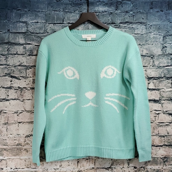 Forever 21 | Sweaters | 53 Forever 2 Cosplay Kitty Cat Face Y2k Sweater ...